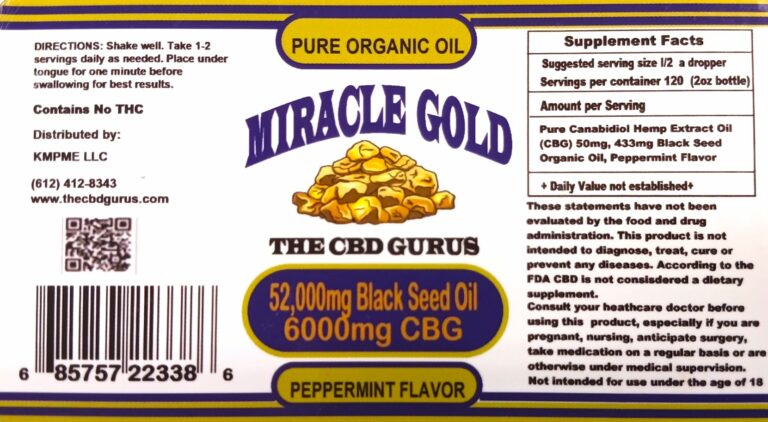 MIRACLE GOLD Double Regular Size - The CBD Gurus
