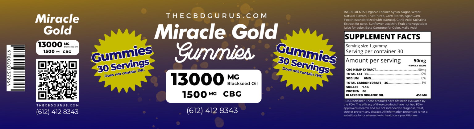 Miracle Gold 30ct Gummies - The CBD Gurus